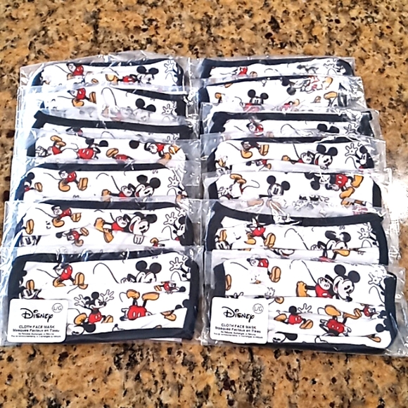 Disney | Accessories | Disney Cloth Face Mask Lot Of 4 Large Mickey ...
